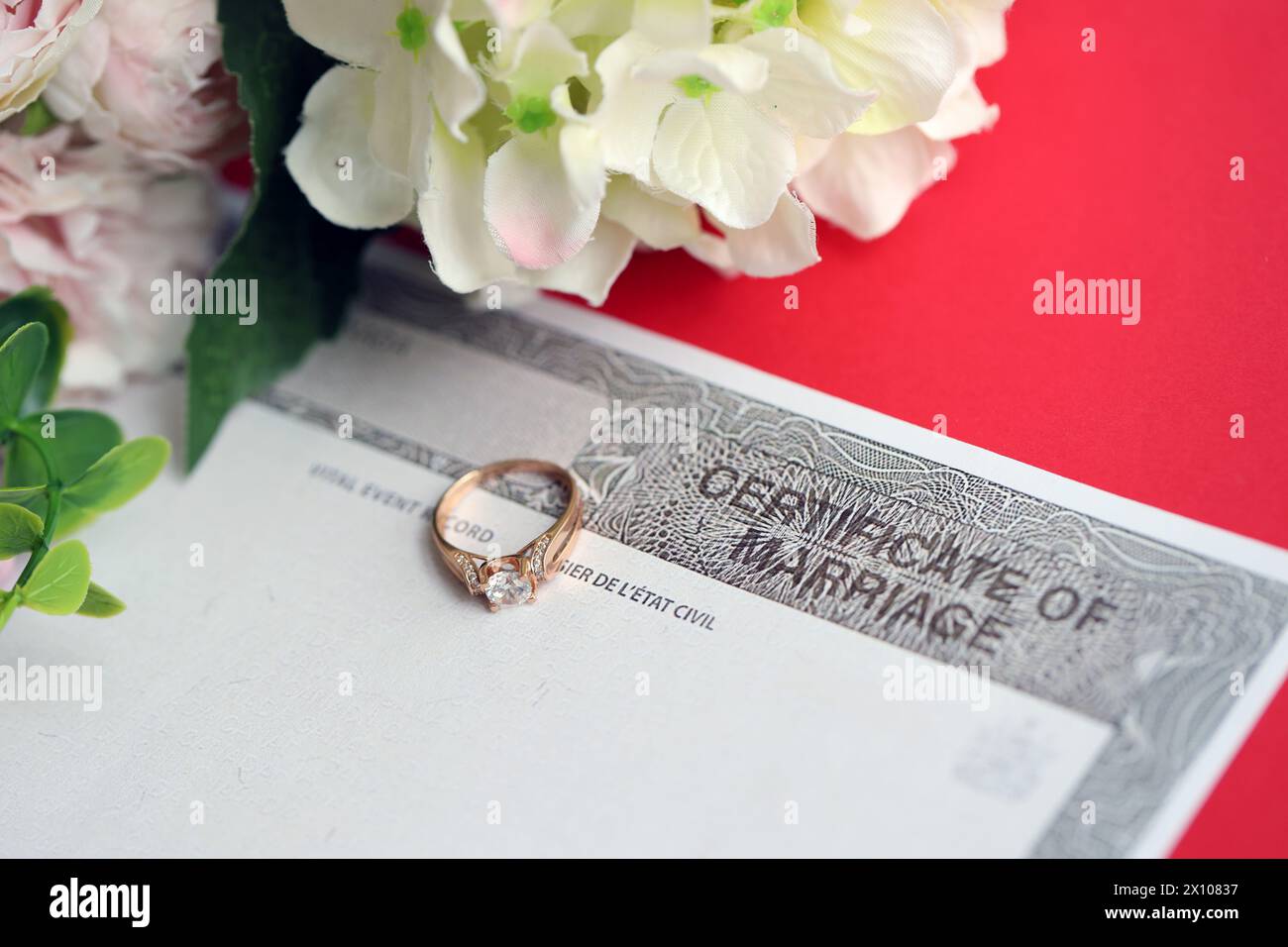 Canadian Certificate of registration of marriage blank document and ...