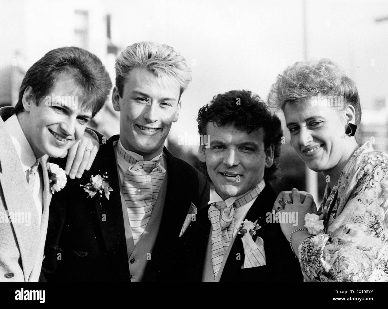 GAY WEDDING COUPLE RICHARD DANKS AND BILL CAVENEYWITH FRIENDS NICK ...