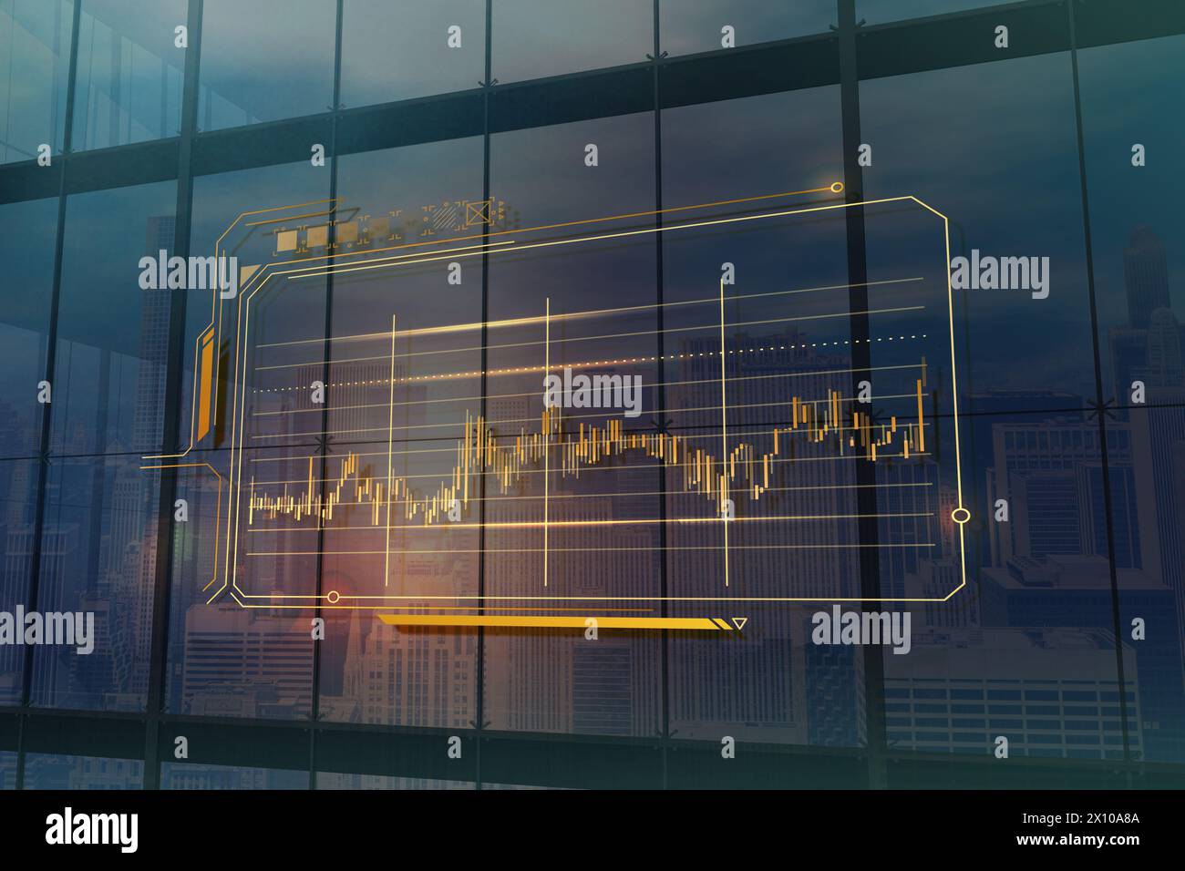 Global data charts in gold. Bitmap elements charts Stock Photo - Alamy