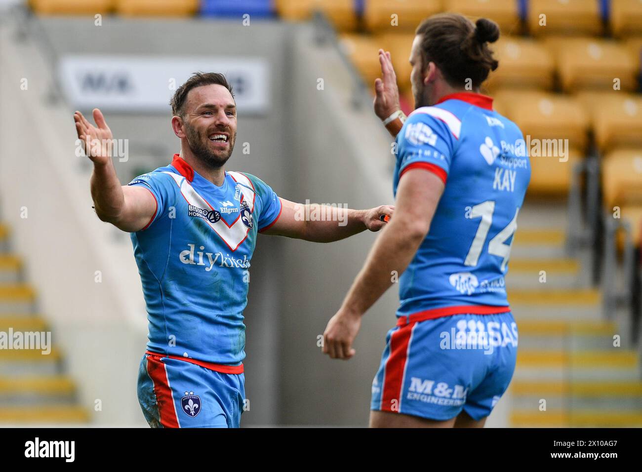 York, England - 14th April 2024 Wakefield Trinity's Luke Gale ...