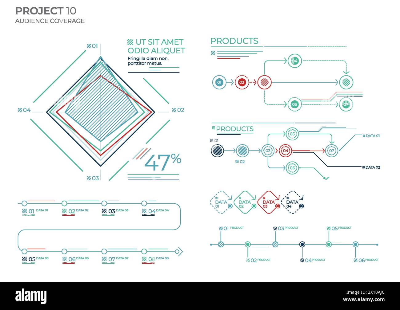 Modern project charts. Finance elements vector illustration Stock ...