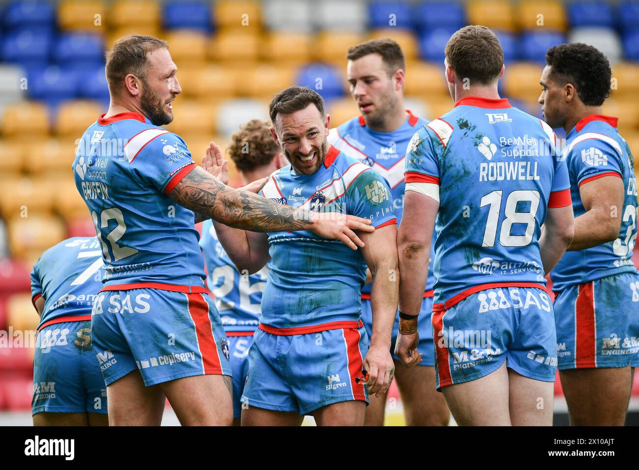 York, England - 14th April 2024 Wakefield Trinity's Luke Gale ...