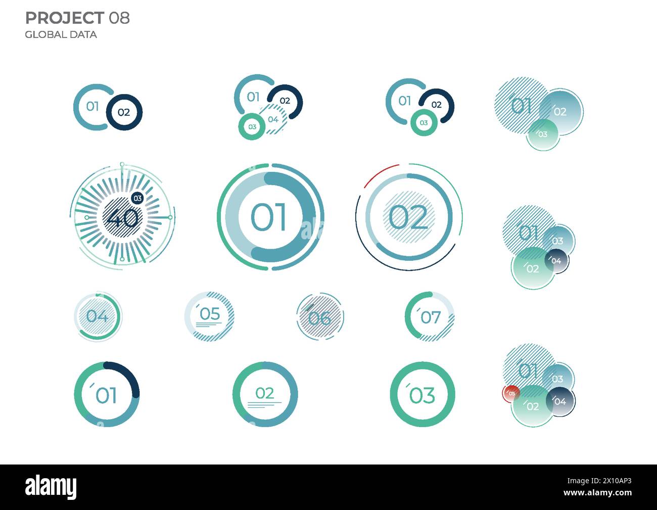 Pie charts. Finance elements commercial vector illustration Stock ...