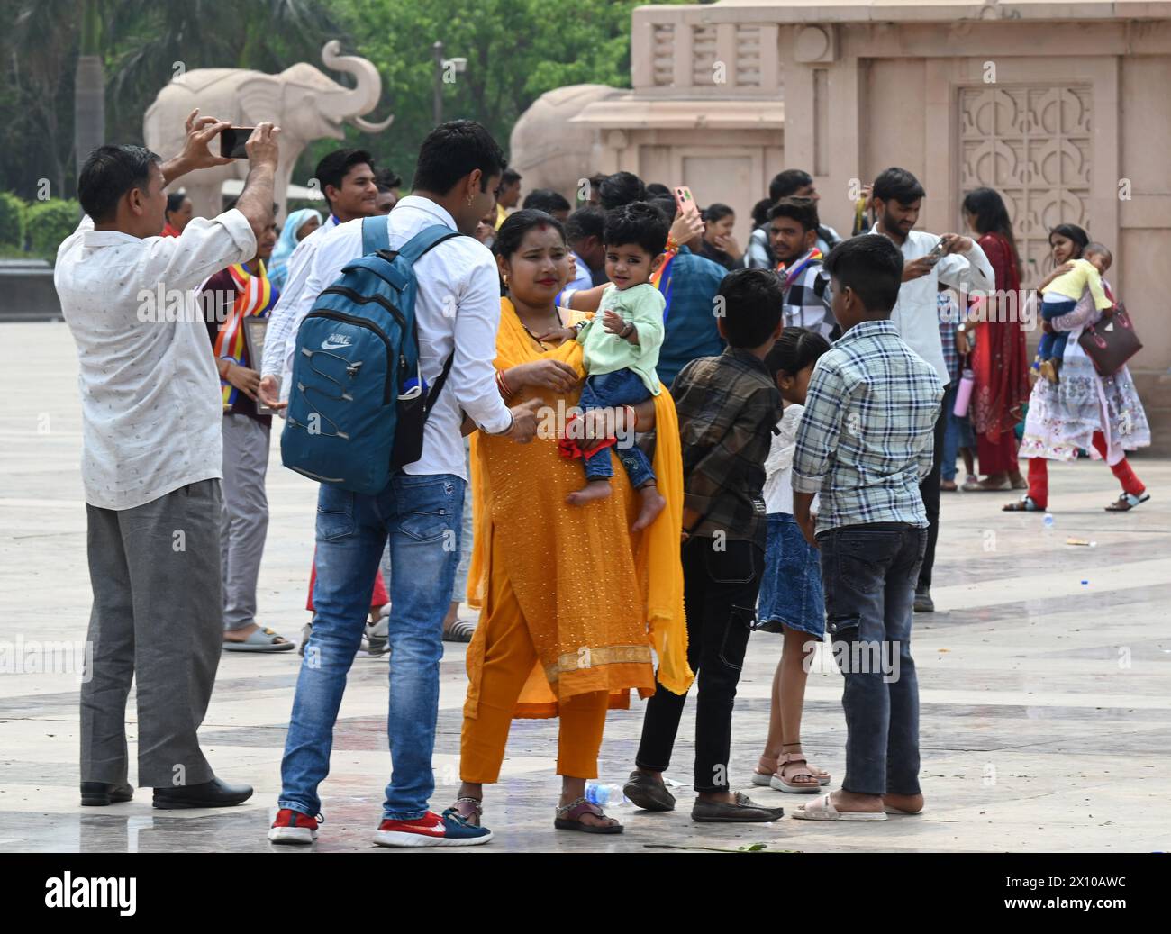 NOIDA, INDIA - APRIL 14: People seen on the occasion of the 133th birth ...