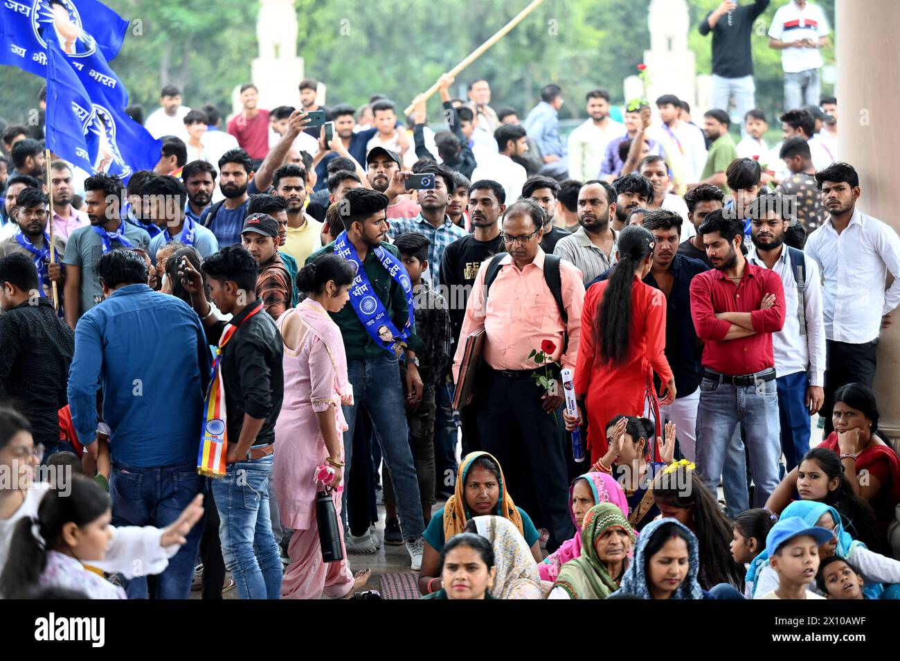NOIDA, INDIA - APRIL 14: People seen on the occasion of the 133th birth ...