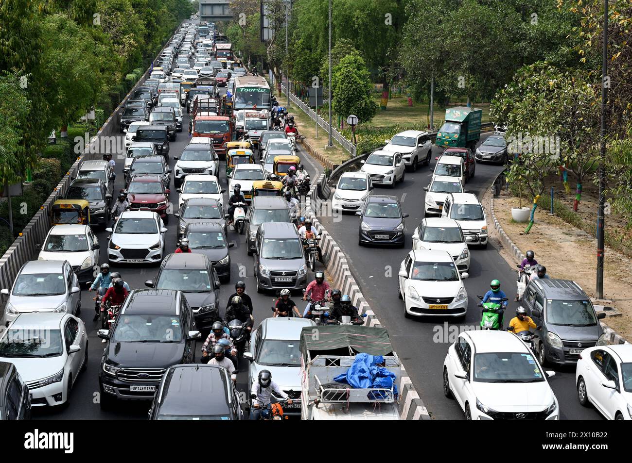 NOIDA, INDIA - APRIL 14: Traffic jam seen on Noida-Greater Noida ...