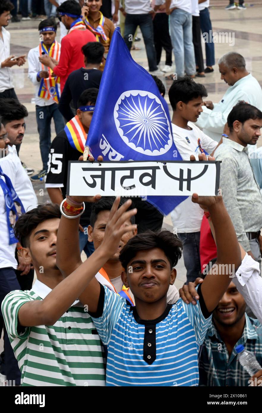 NOIDA, INDIA - APRIL 14: People seen on the occasion of the 133th birth ...