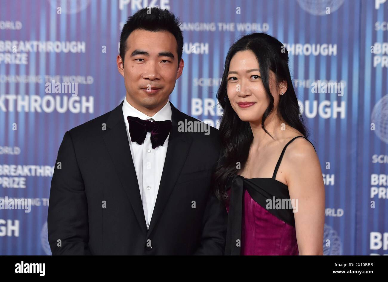Matt Huang, left, and Glara Han arrive at the 10th Breakthrough Prize ...