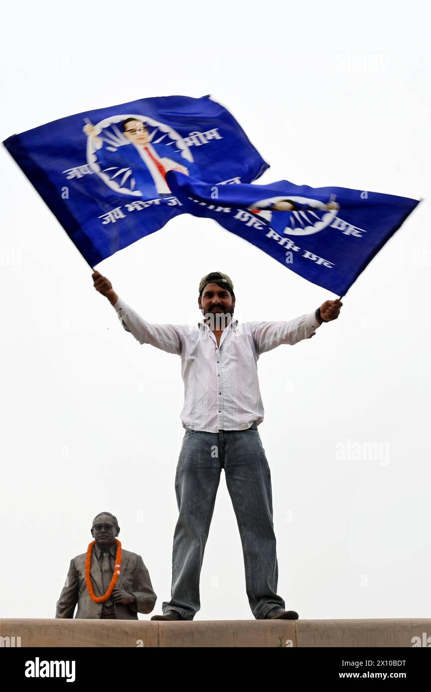 NOIDA, INDIA - APRIL 14: People seen on the occasion of the 133th birth ...