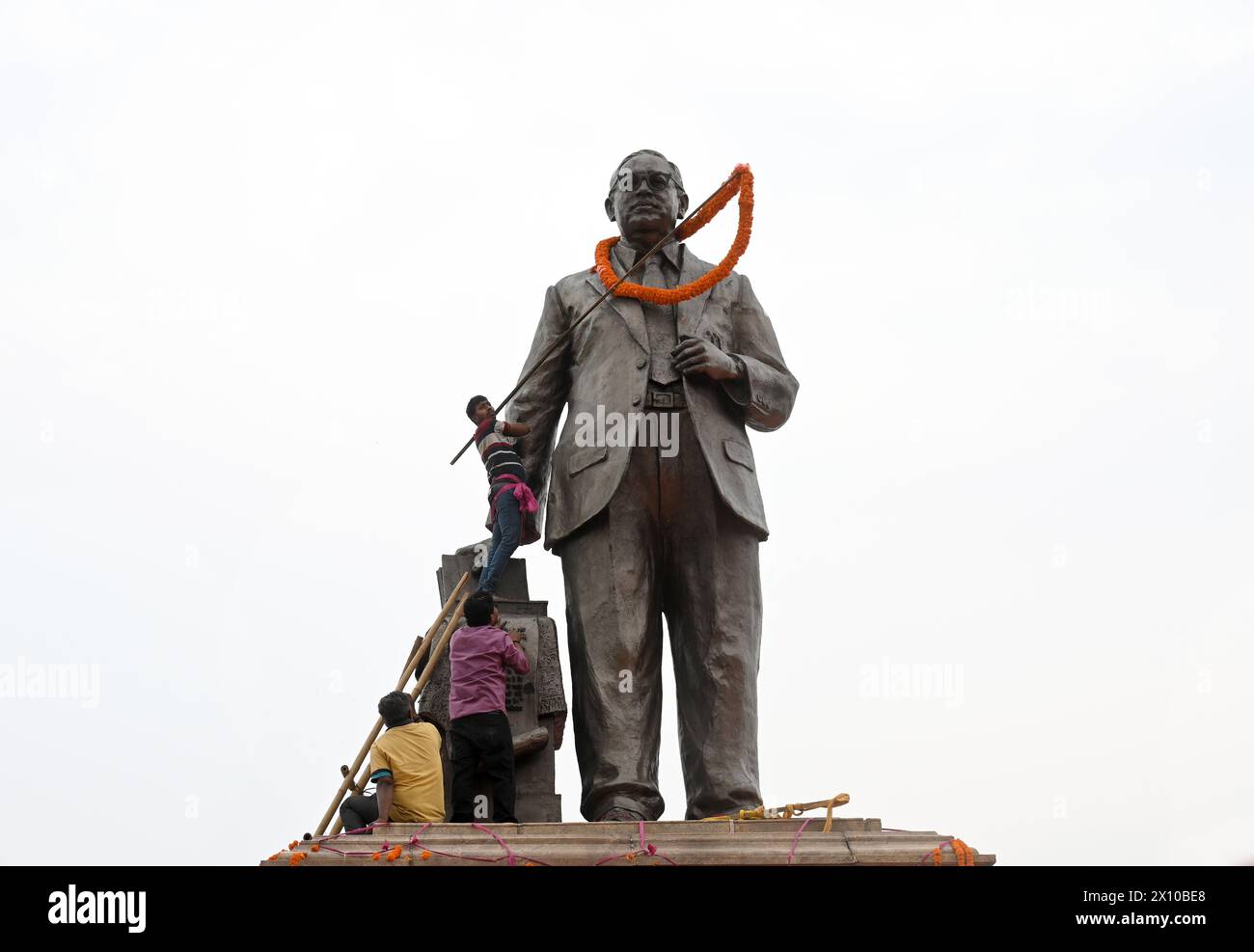 NOIDA, INDIA - APRIL 14: People offer floral tributes on the occasion ...