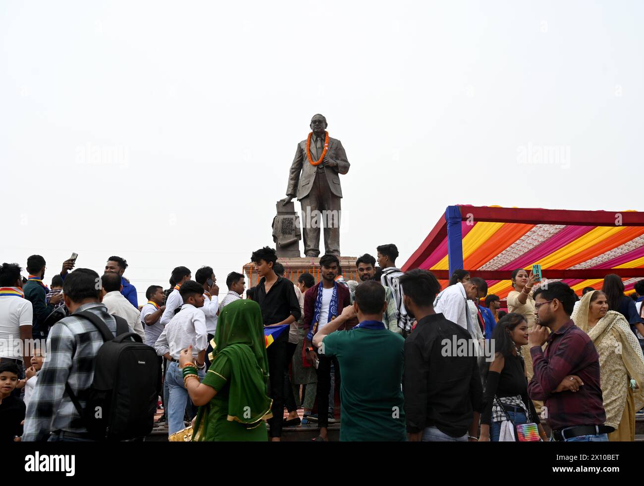 NOIDA, INDIA - APRIL 14: People seen on the occasion of the 133th birth ...