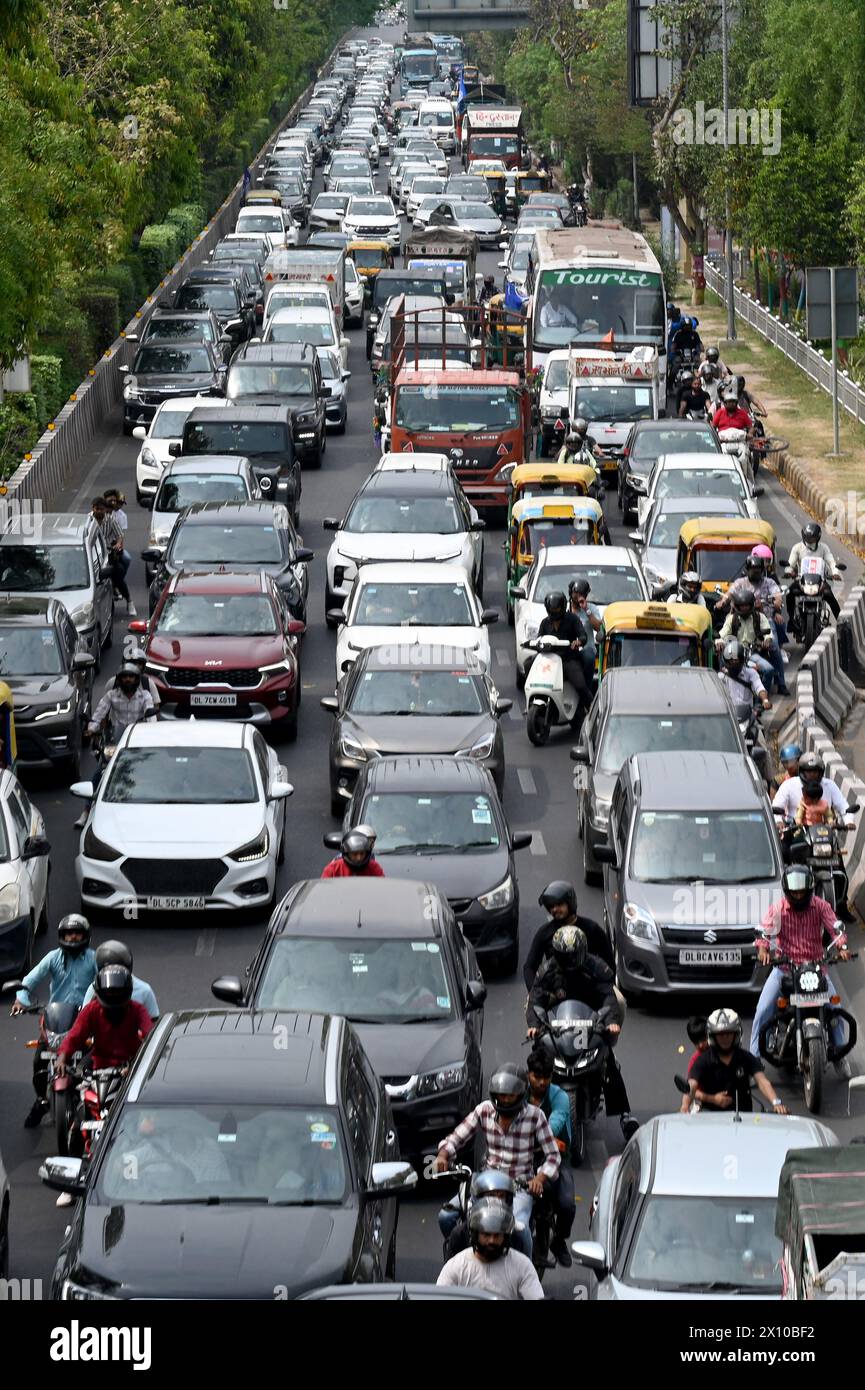 NOIDA, INDIA - APRIL 14: Traffic jam seen on Noida-Greater Noida ...