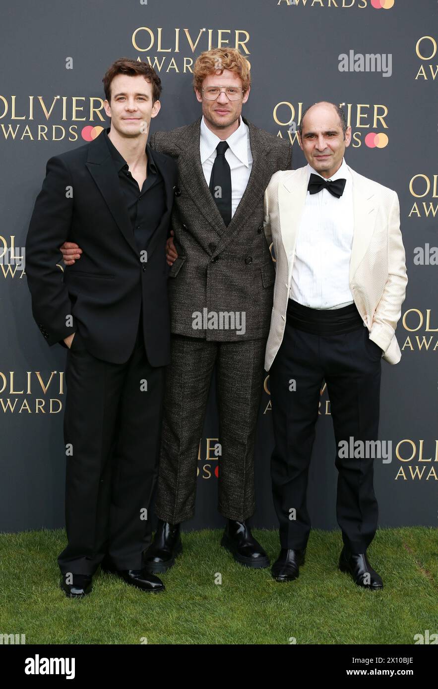 London, UK. 14th Apr, 2024. Luke Thompson, James Norton and Zubin Varla ...