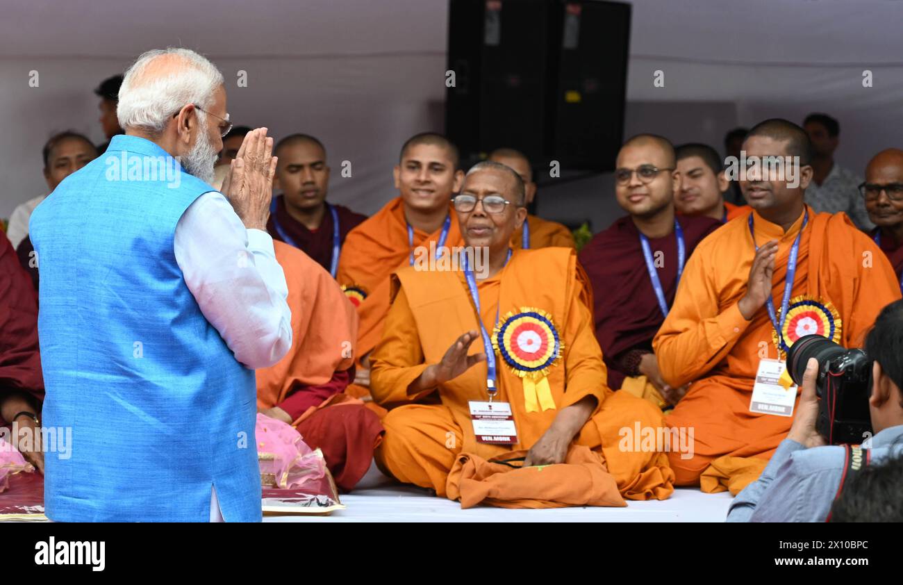 NEW DELHI, INDIA - APRIL 14: Prime Minister Narendra Modi greets ...