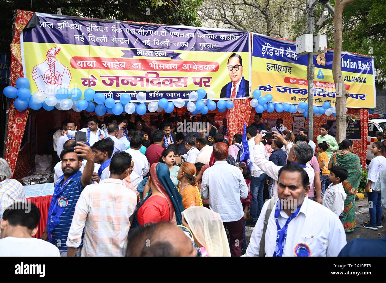 NEW DELHI, INDIA - APRIL 14: People celebrate during the 134th birth ...