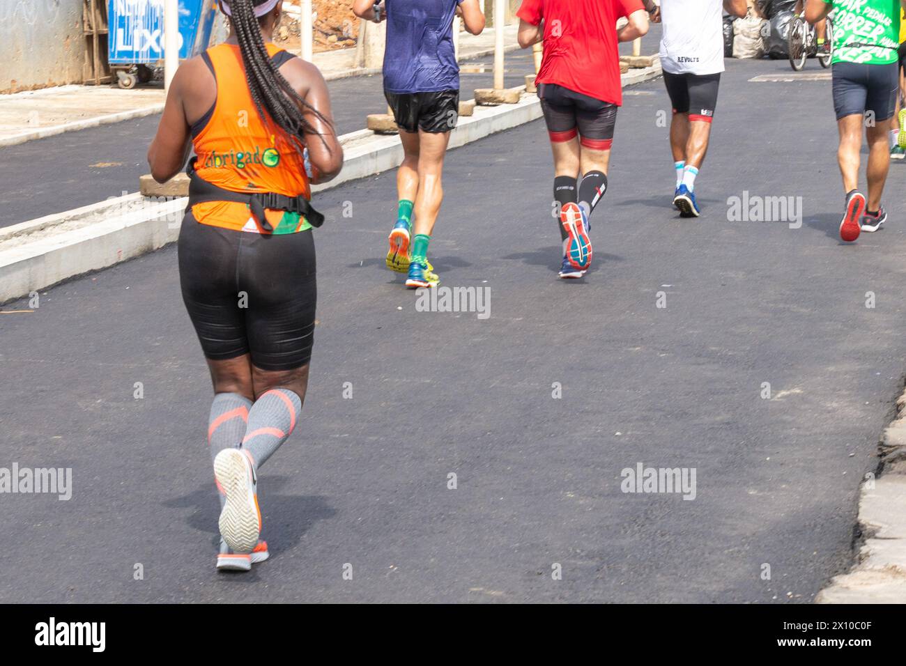 Salvador, Bahia, Brazil - September 15, 2019: Runners are seen running ...