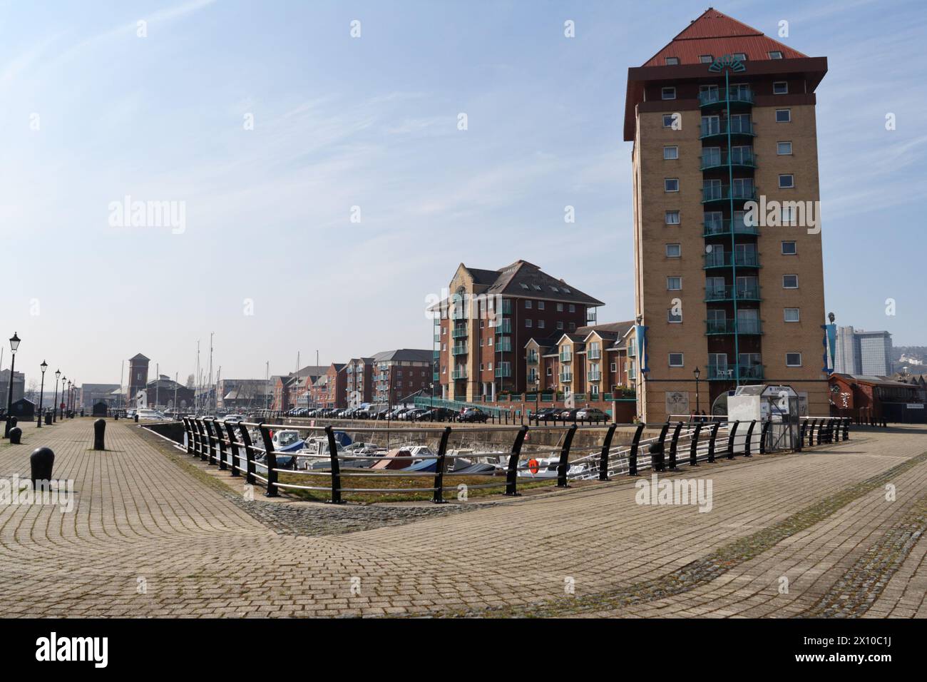 Modern Apartment Blocks, Housing Developments at Swansea Marina, Wales ...