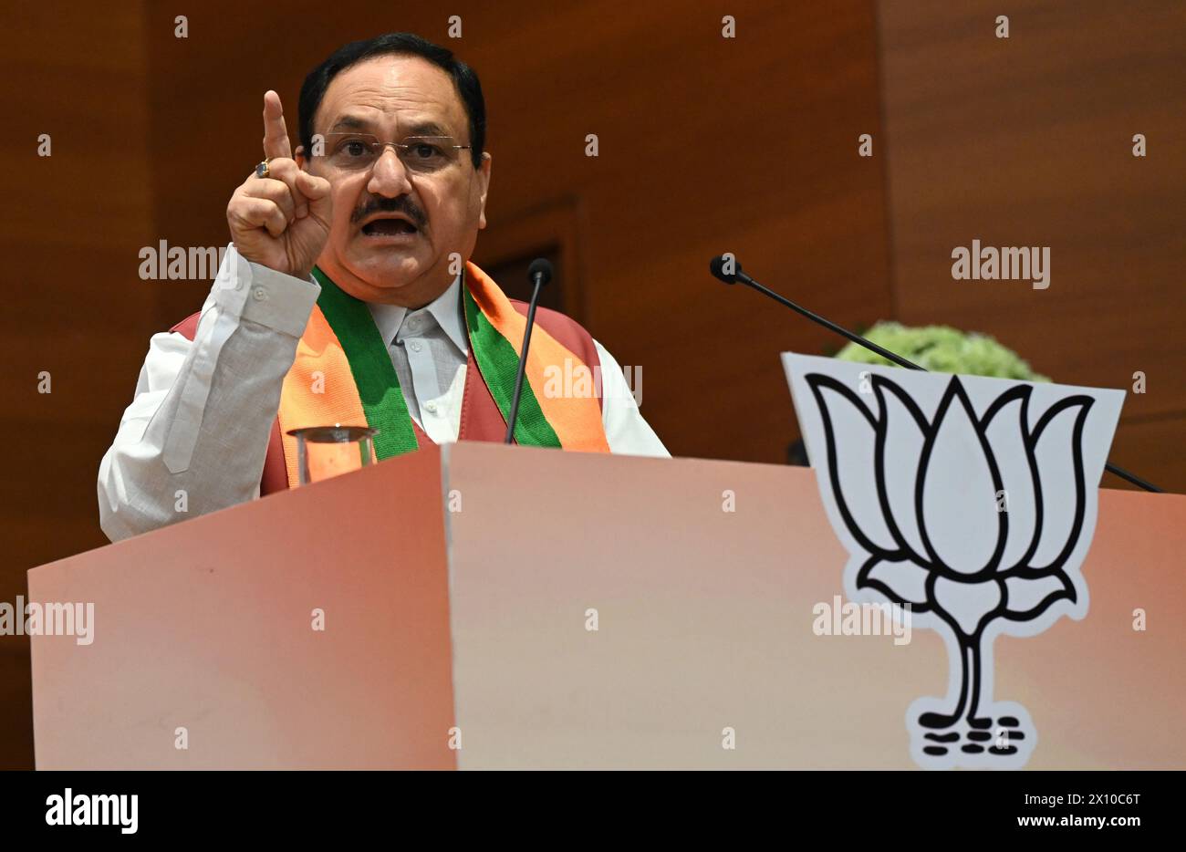 NEW DELHI, INDIA - APRIL 14: BJP National president JP Nadda during the ...
