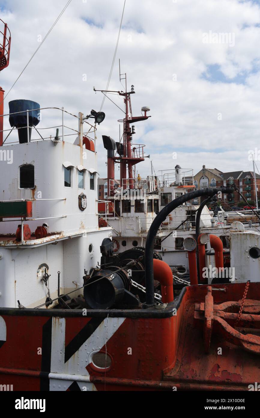 Swansea marina Wales, full of boats Helwick Lightship Stock Photo - Alamy