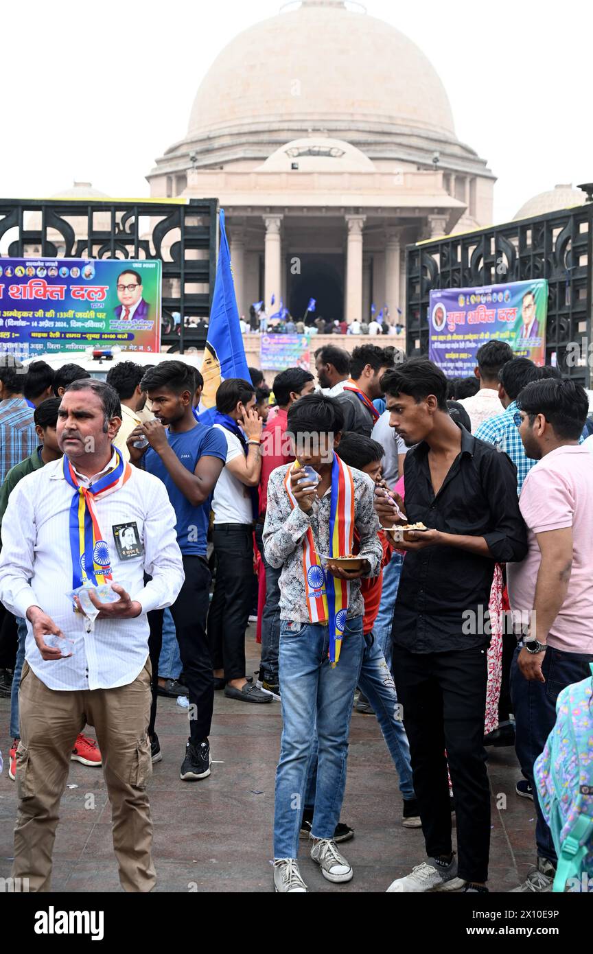 NOIDA, INDIA - APRIL 14: People seen on the occasion of the 133th birth ...