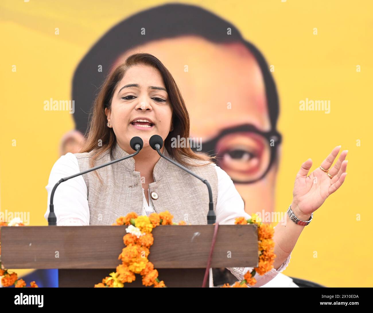 NEW DELHI, INDIA - APRIL 14: AAP leader Shelly Oberoi during AAP's ...