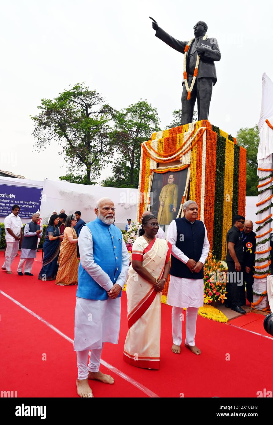 NEW DELHI, INDIA - APRIL 14: President Droupadi Murmu, Vice President ...