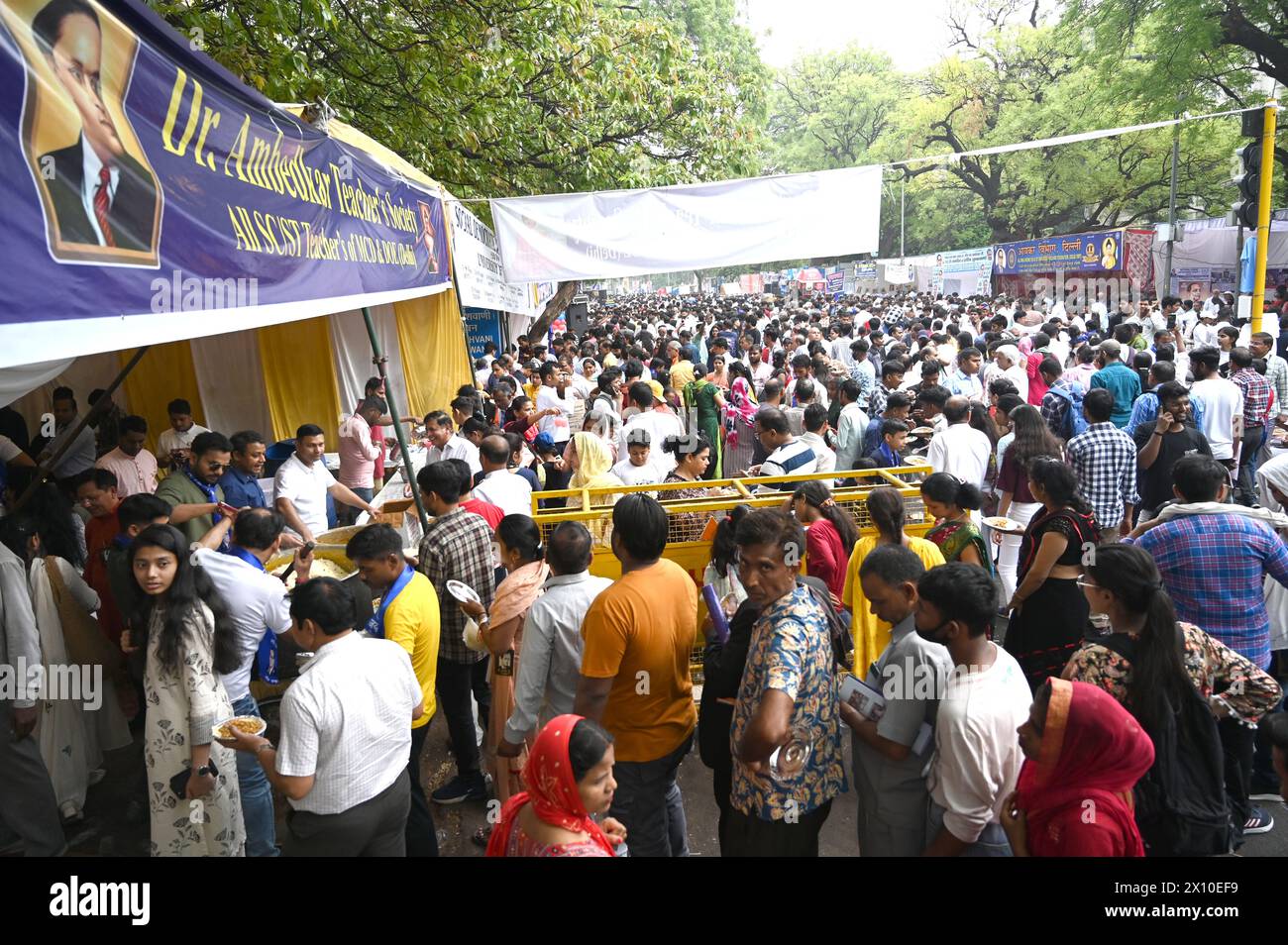 NEW DELHI, INDIA - APRIL 14: People celebrate during the 134th birth ...