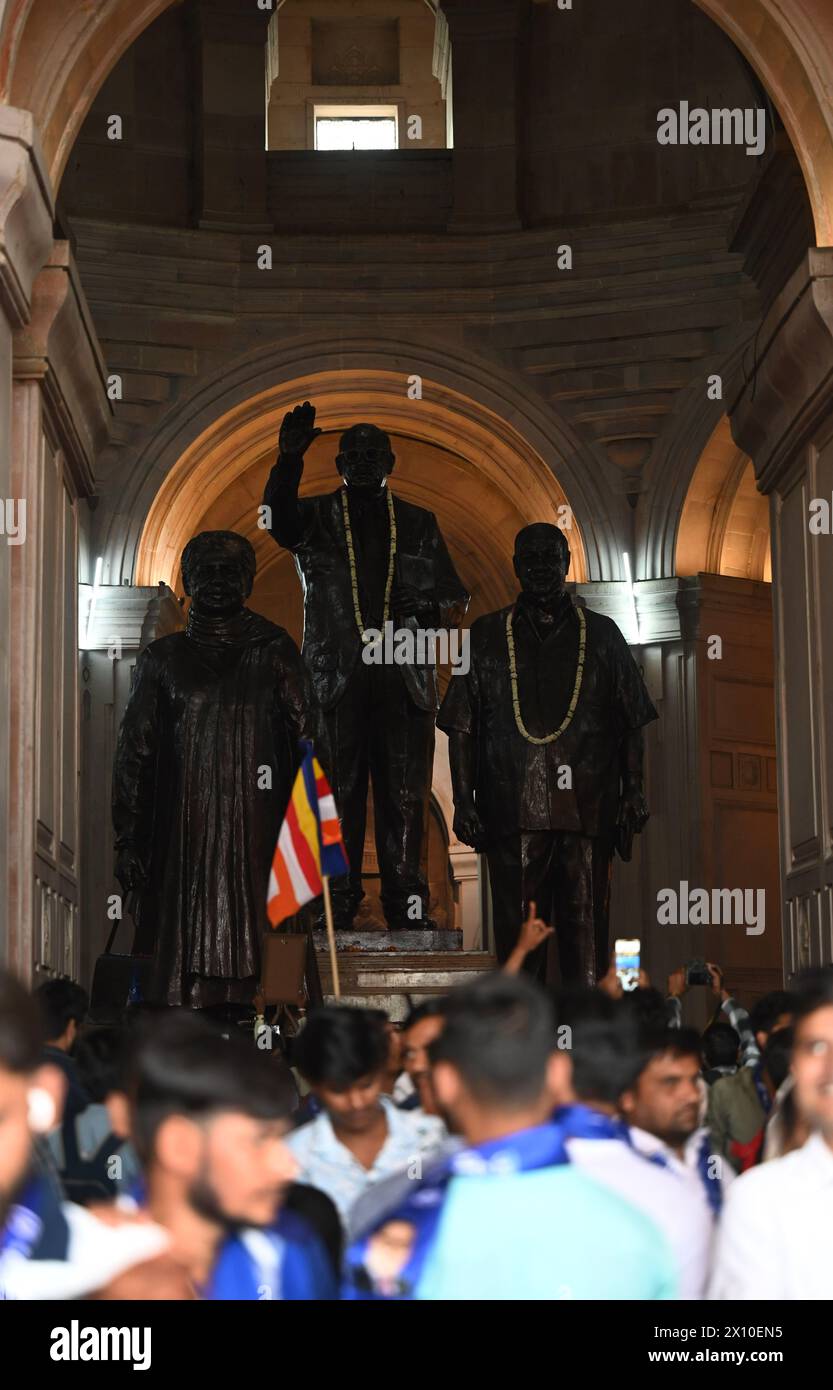 NOIDA, INDIA - APRIL 14: People seen on the occasion of the 133th birth ...