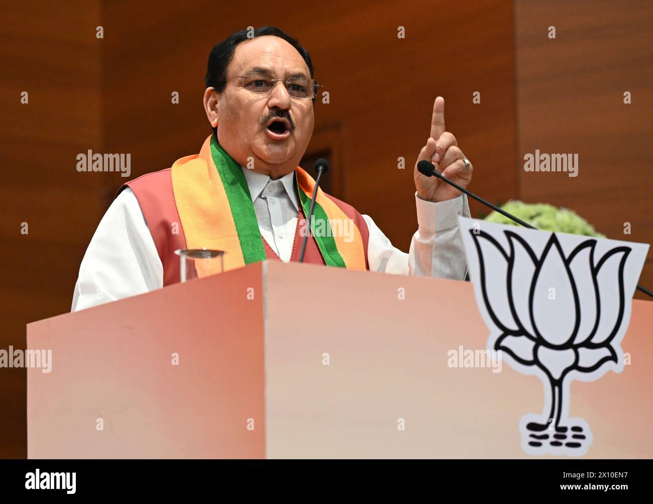 NEW DELHI, INDIA - APRIL 14: BJP National president JP Nadda during the ...