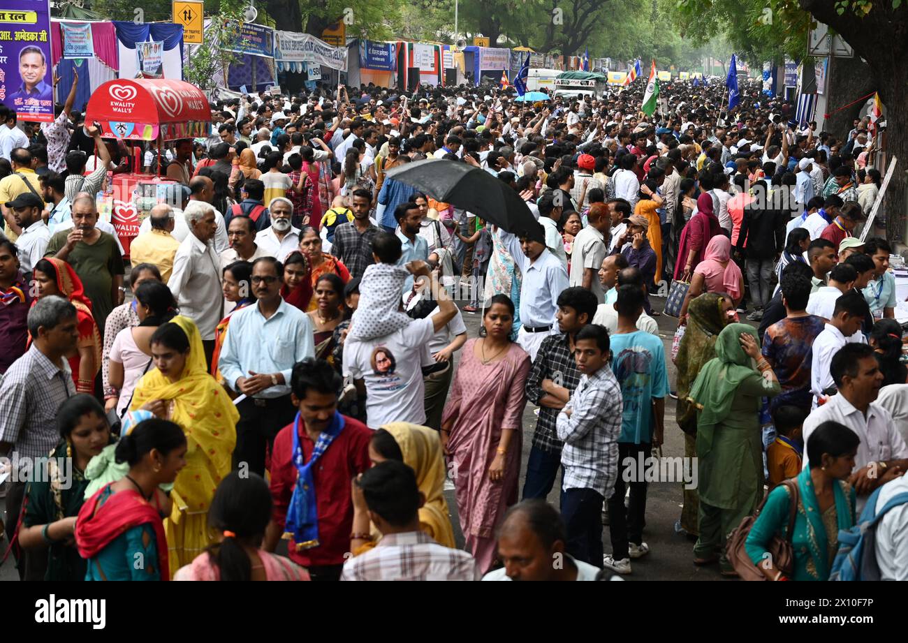 NEW DELHI, INDIA - APRIL 14: People celebrate during the 134th birth ...