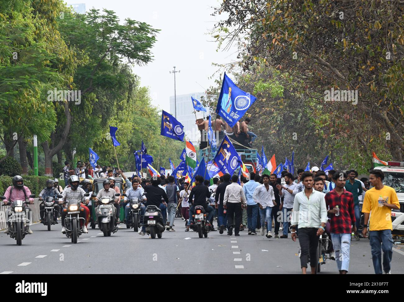 NOIDA, INDIA - APRIL 14: Traffic jam due to celebration of Ambedkar ...