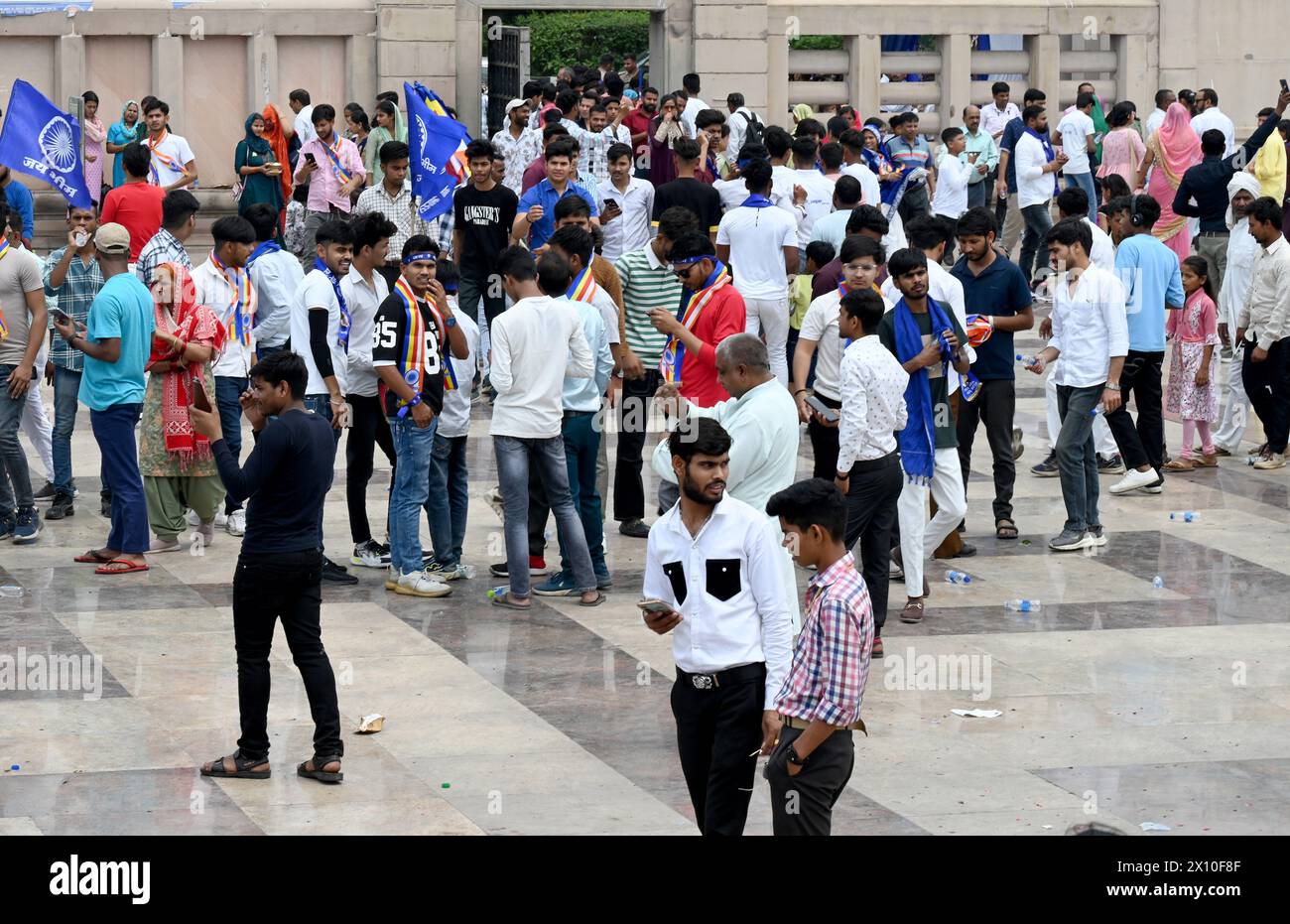 NOIDA, INDIA - APRIL 14: People seen on the occasion of the 133th birth ...
