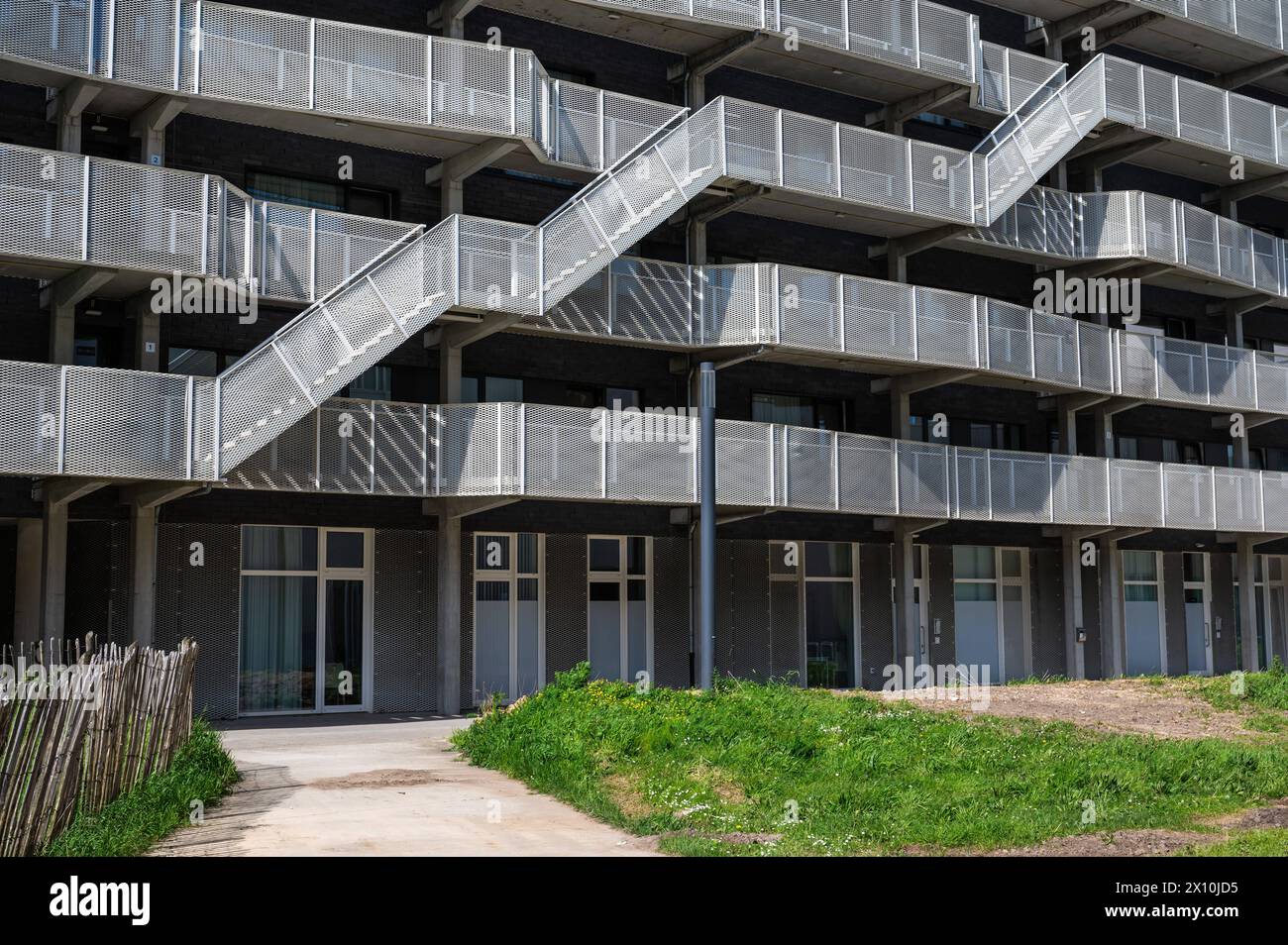 Ixelles, Brussels, Belgium - April 13, 2024 - Contemporary building for ...