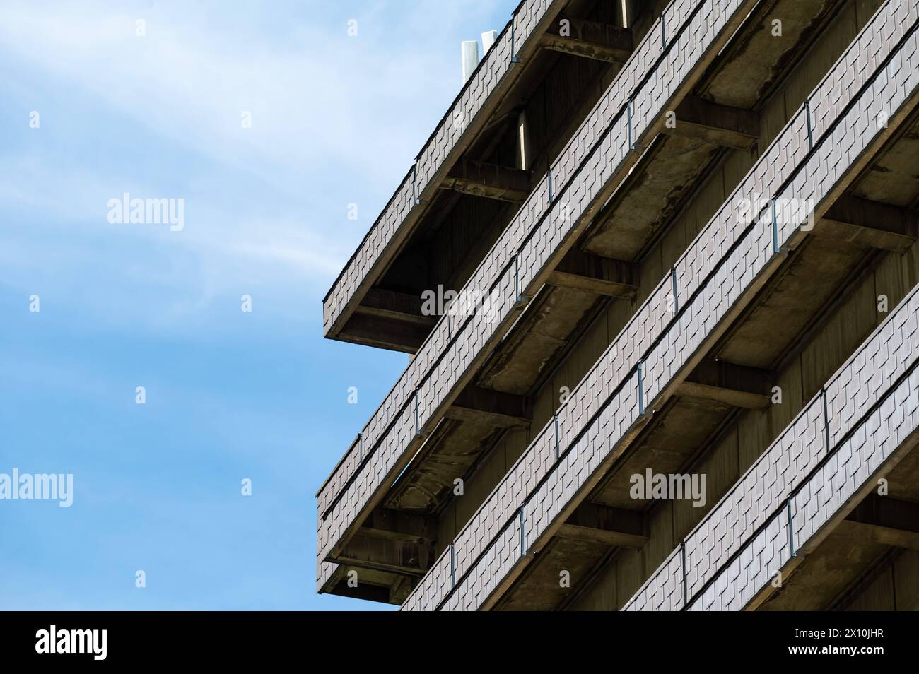 Ixelles, Brussels, Belgium - April 13, 2024 - Concrete structures of ...