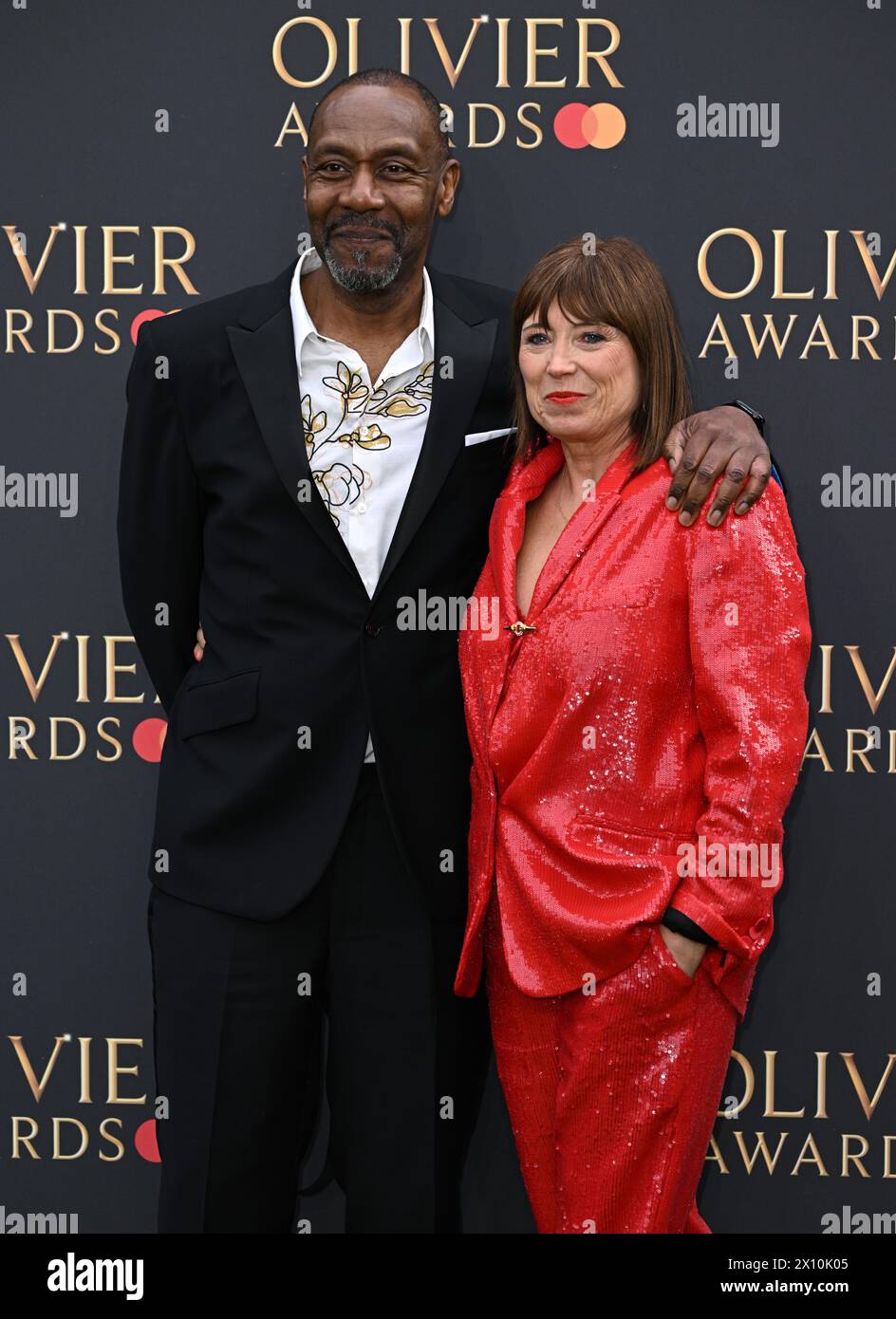 London, UK. April 14th, 2024. Sir Lenny Henry and Lisa Makin arriving ...