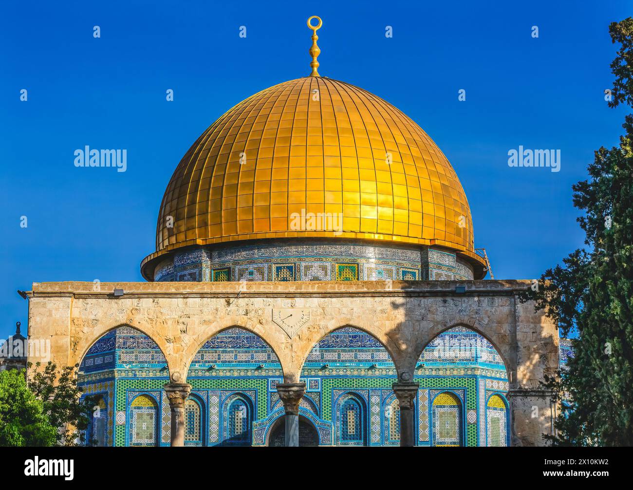 Dome of the Rock Islamic Mosque Temple Mount Jerusalem Israel. Built in ...
