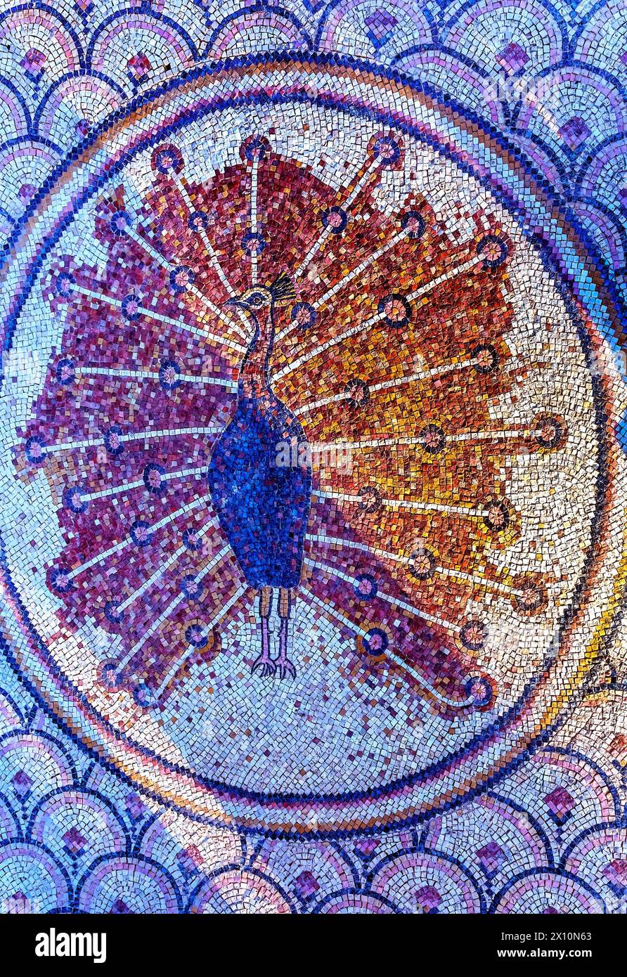 Peacock Octagon Mosaic from Church Peter's House Sea of Galilee ...