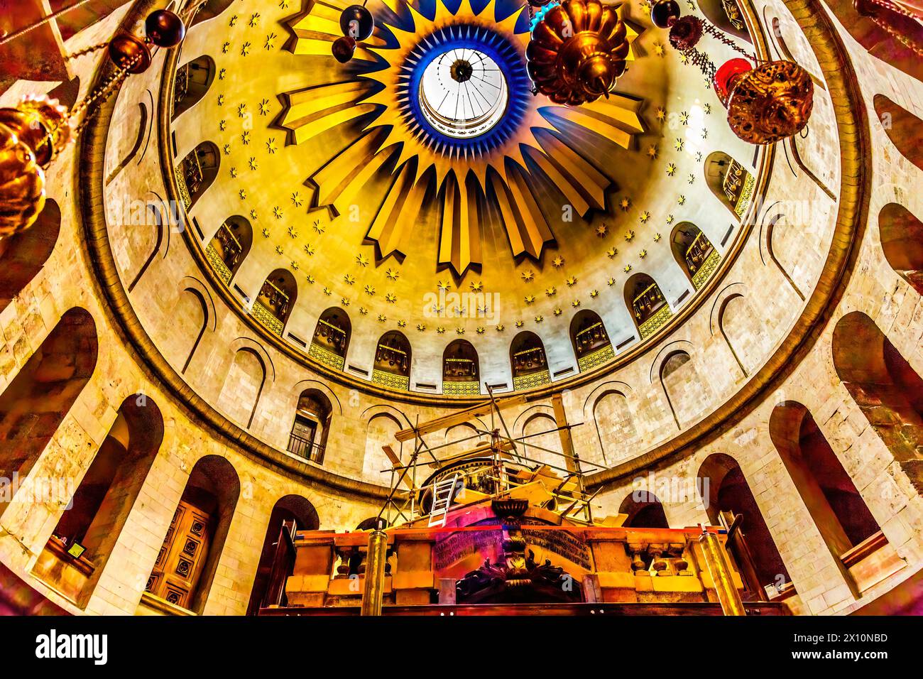 Jesus Tomb Construction Dome Church of Holy Sepulchre Jerusalem Israel ...