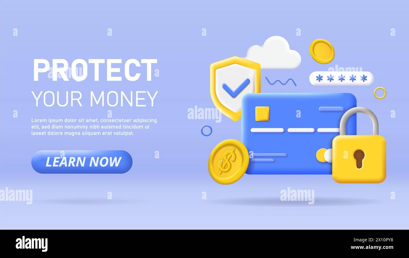 3D protect money vector poster Stock Vector Image & Art - Alamy