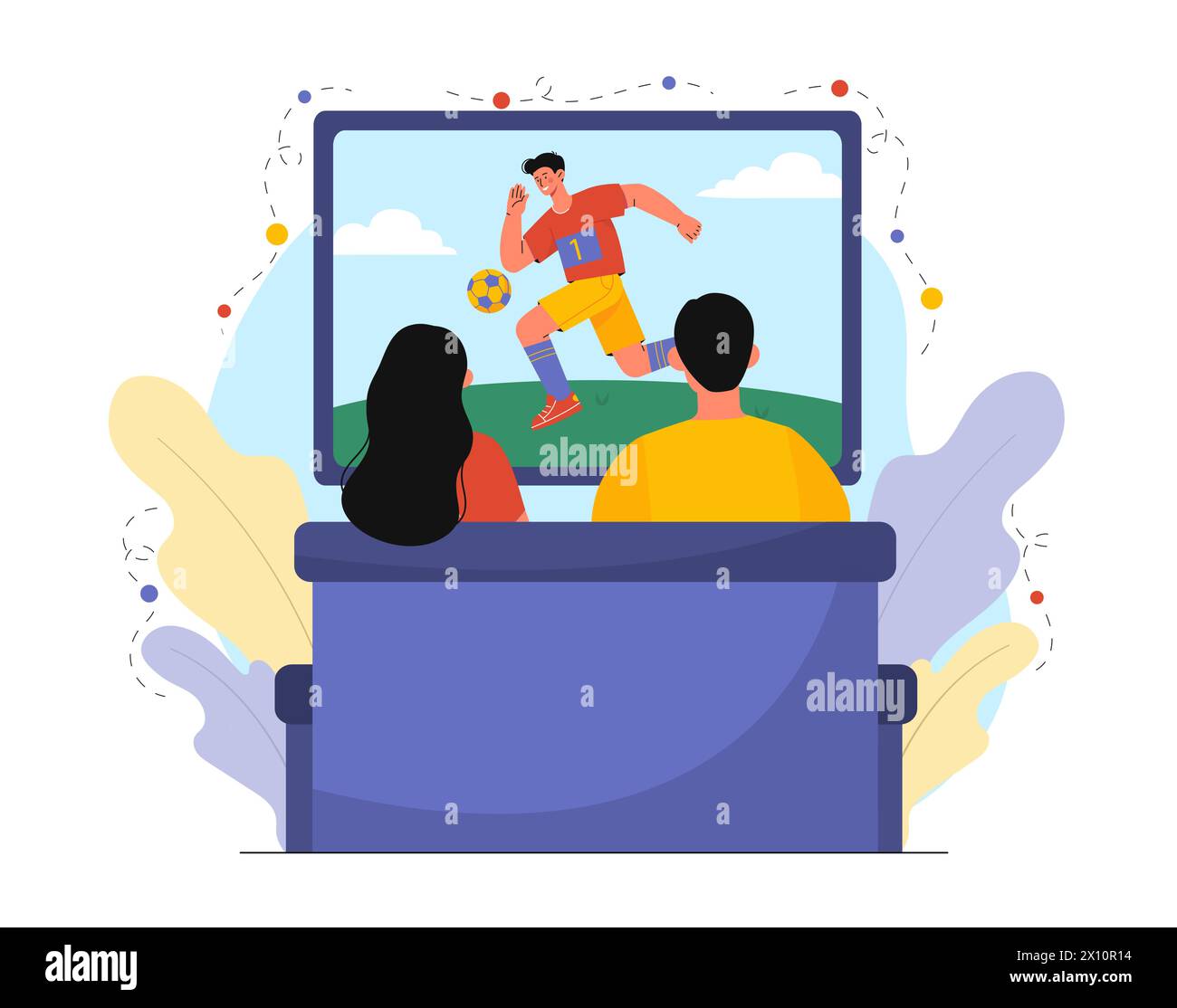 Football watch tv Stock Vector Images - Alamy