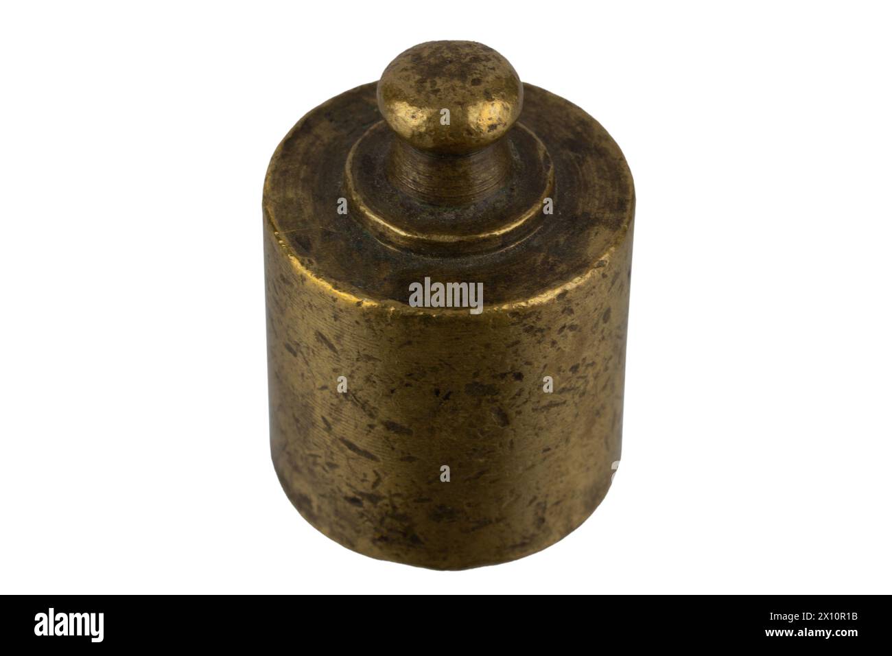 Old rusty bronze scale weights isolated on white Stock Photo - Alamy