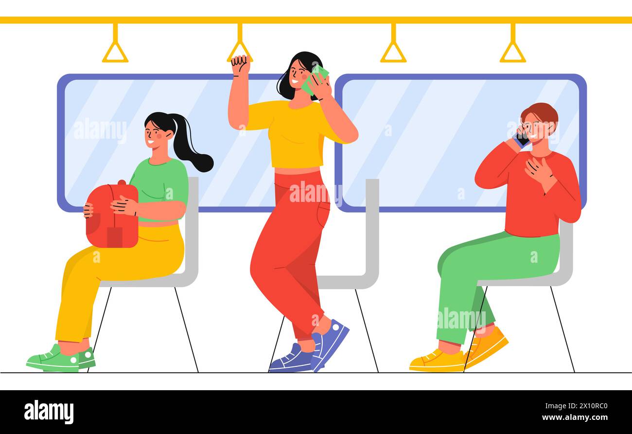 Interior public city bus Stock Vector Images - Alamy