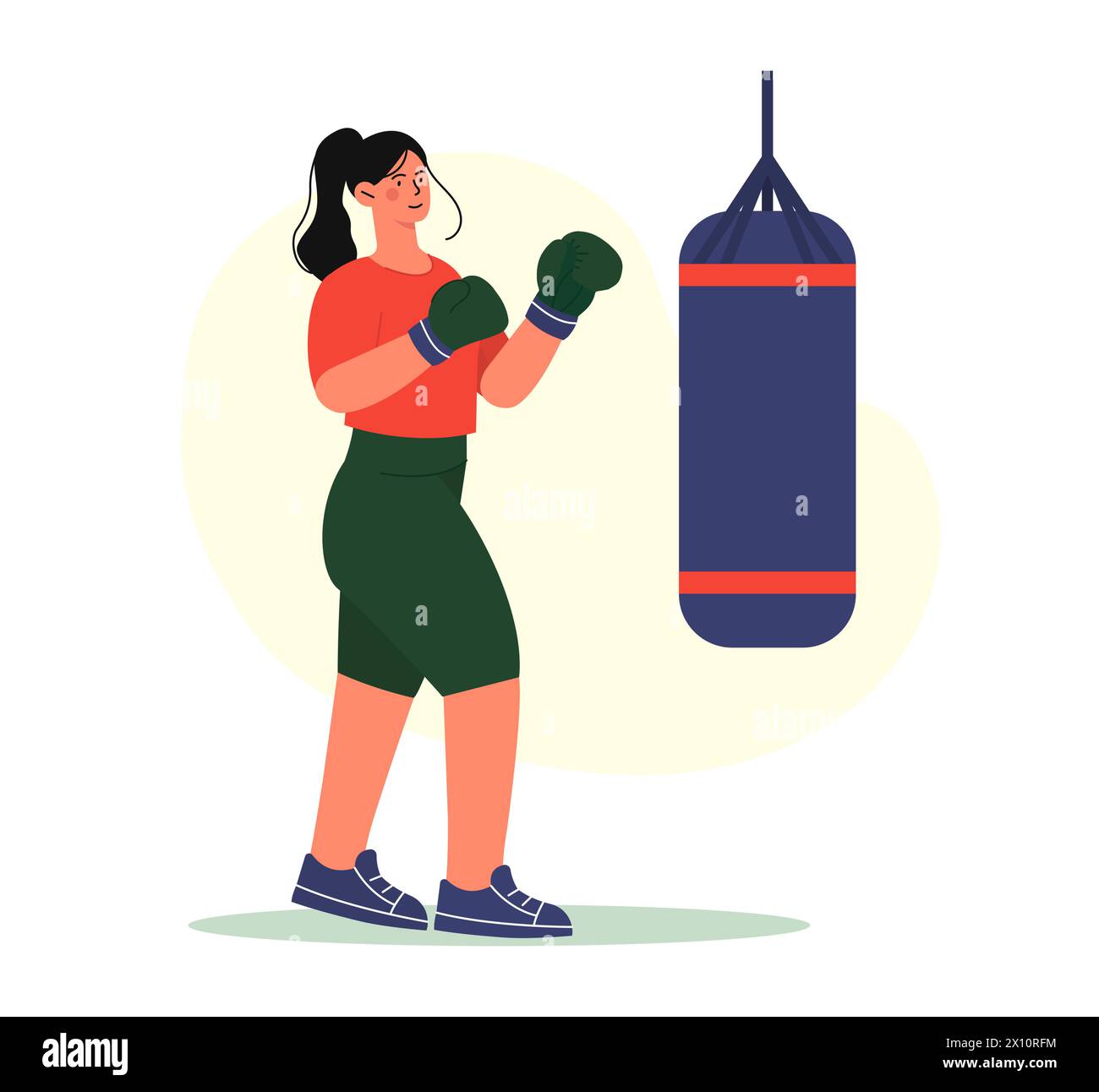Exercise concept female boxing Cut Out Stock Images & Pictures - Alamy