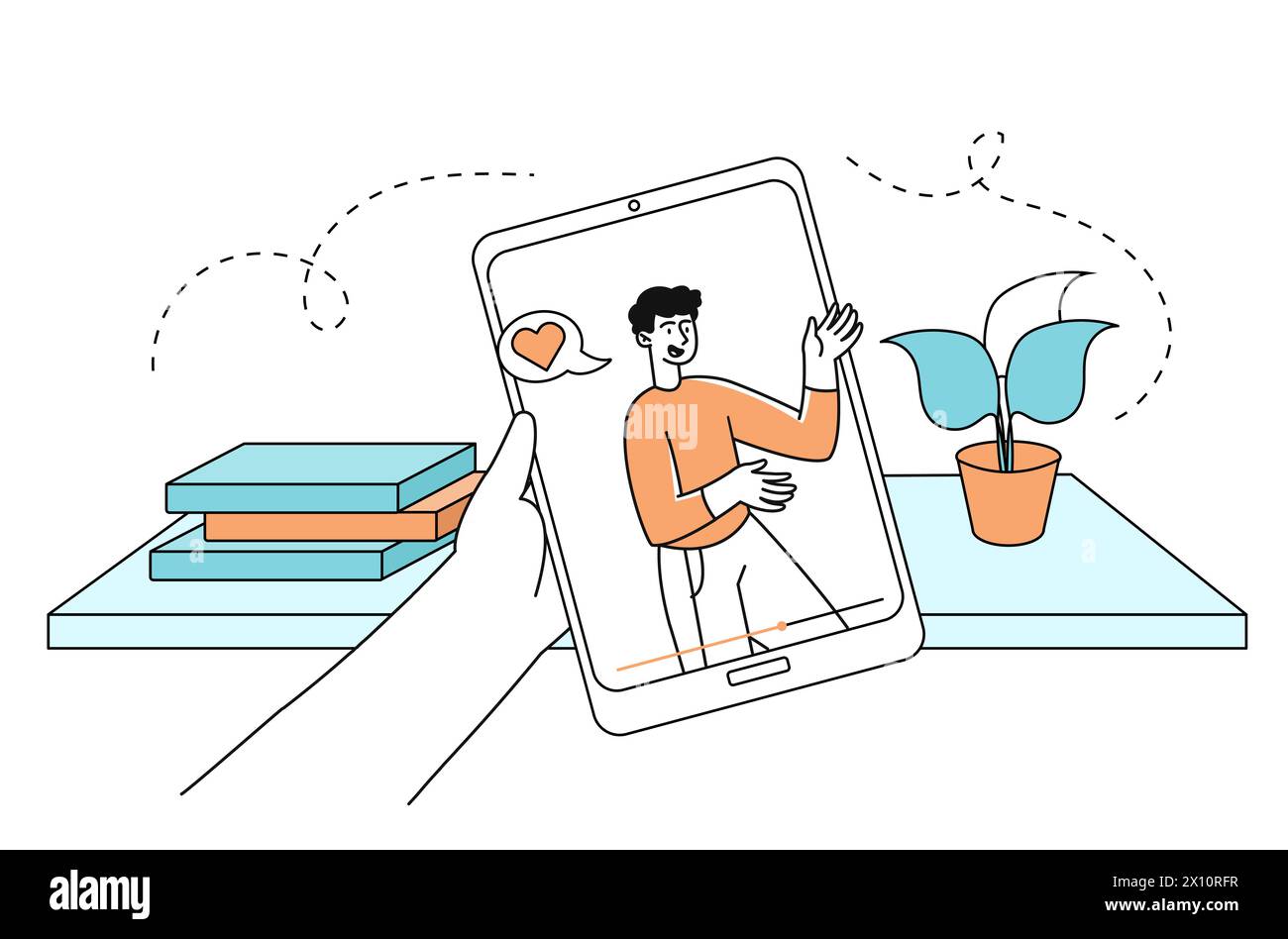 Watching movie tablet Stock Vector Images - Alamy