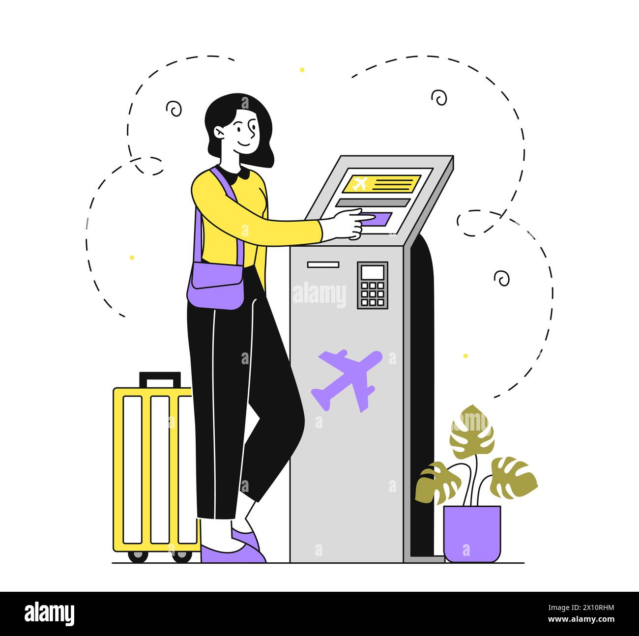 Terminal buying ticket vector linear Stock Vector Image & Art - Alamy