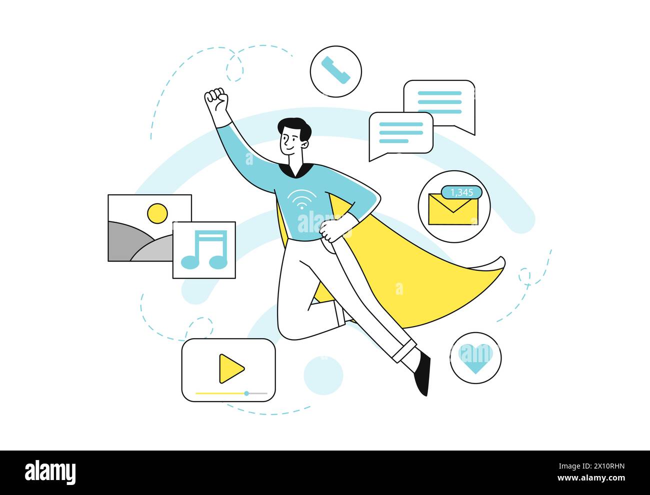 Wifi superhero vector simple Stock Vector Image & Art - Alamy