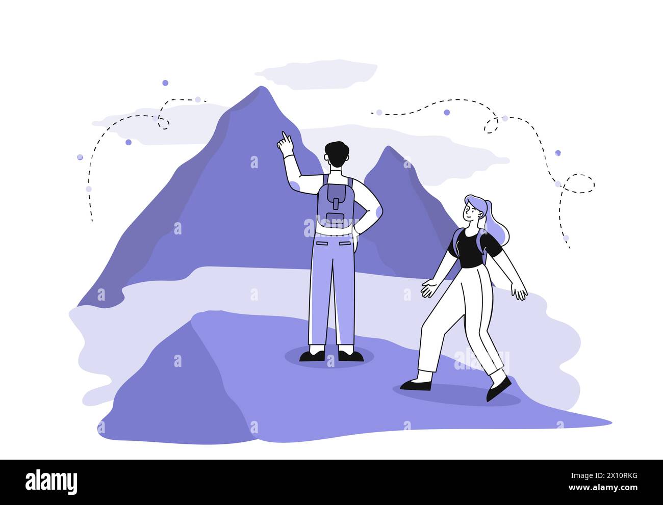 People hiking mountains vector simple Stock Vector Image & Art - Alamy