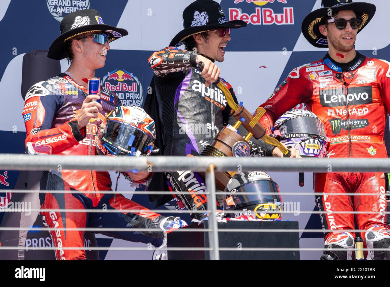 Austin, Usa . 14th Apr, 2024. Pedro Acosta (31), Maverick Viñales (12 ...
