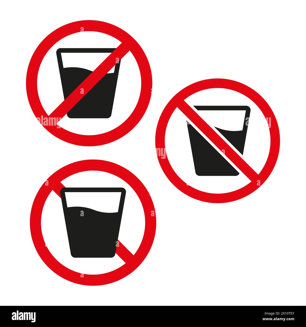 No beverages allowed sign. Red and black prohibition. Drink restriction ...