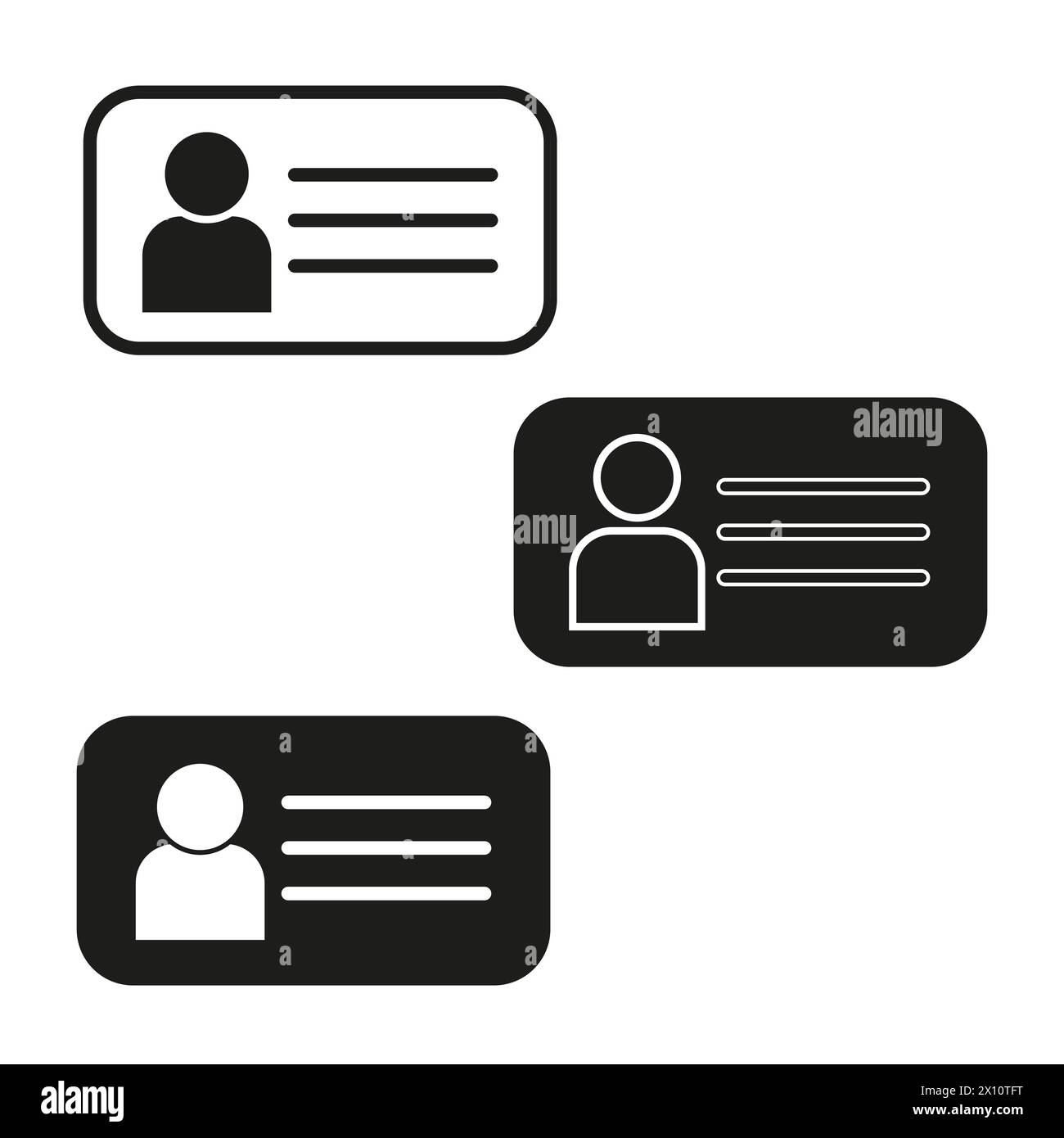 ID card icons set. Personal identification concept. Profile data symbol. Vector illustration ...